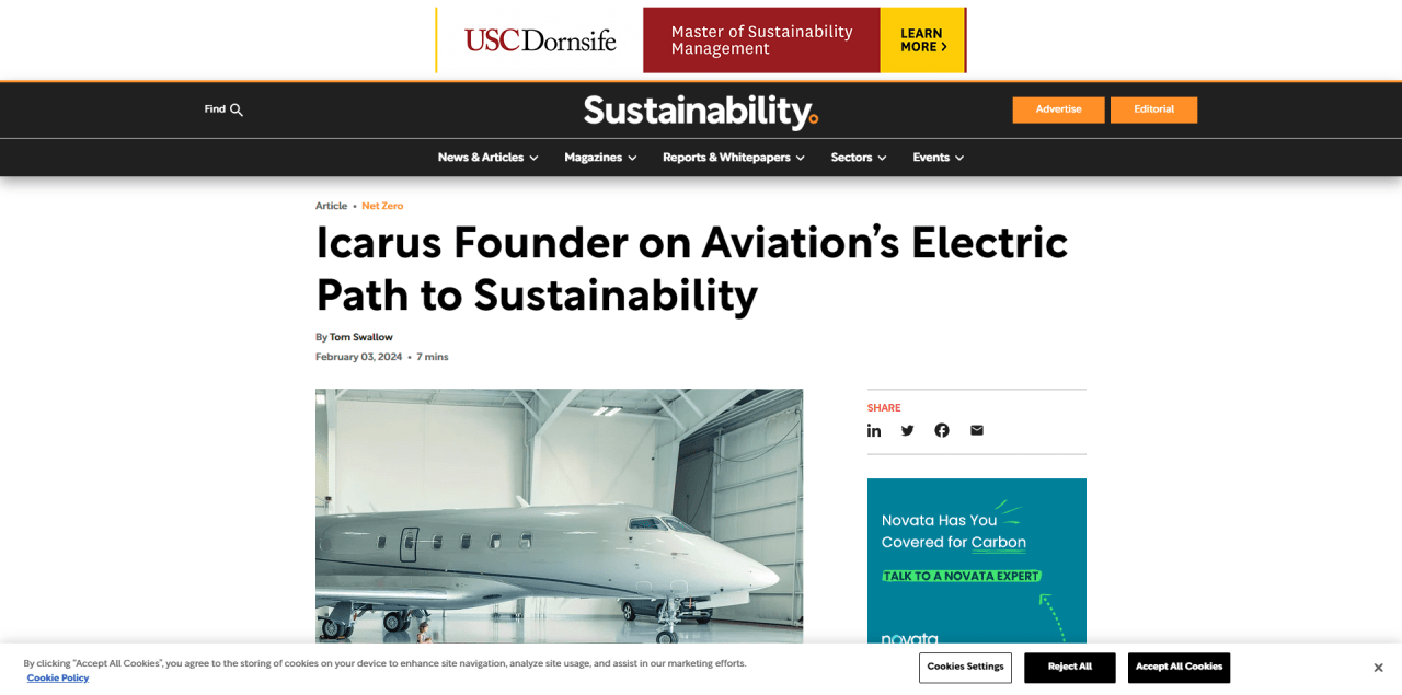 Icarus Founder on Aviation’s Electric Path to Sustainability - Icarus jet