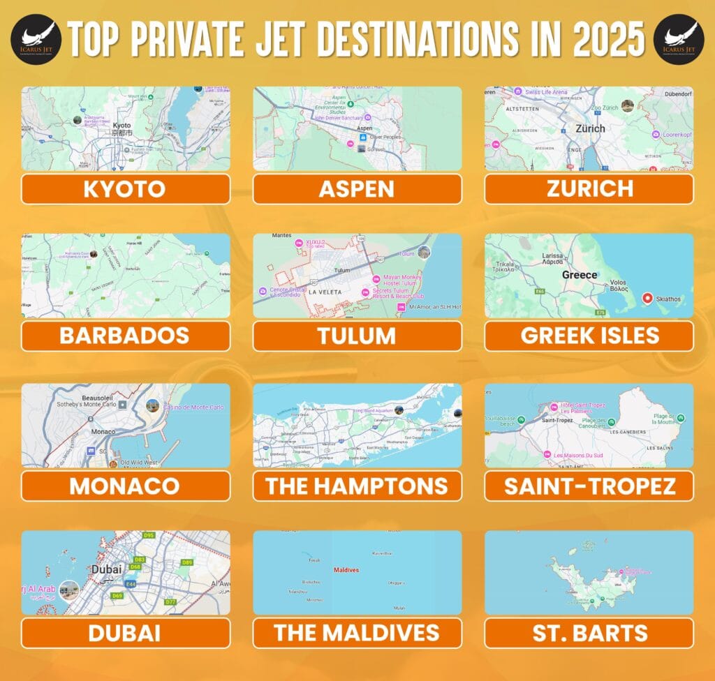Top private jet destinations in 2025: The insider’s guide to work and play