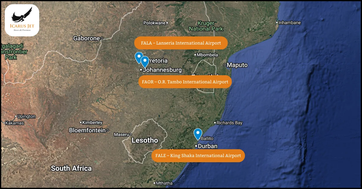 Airfield Map South Africa